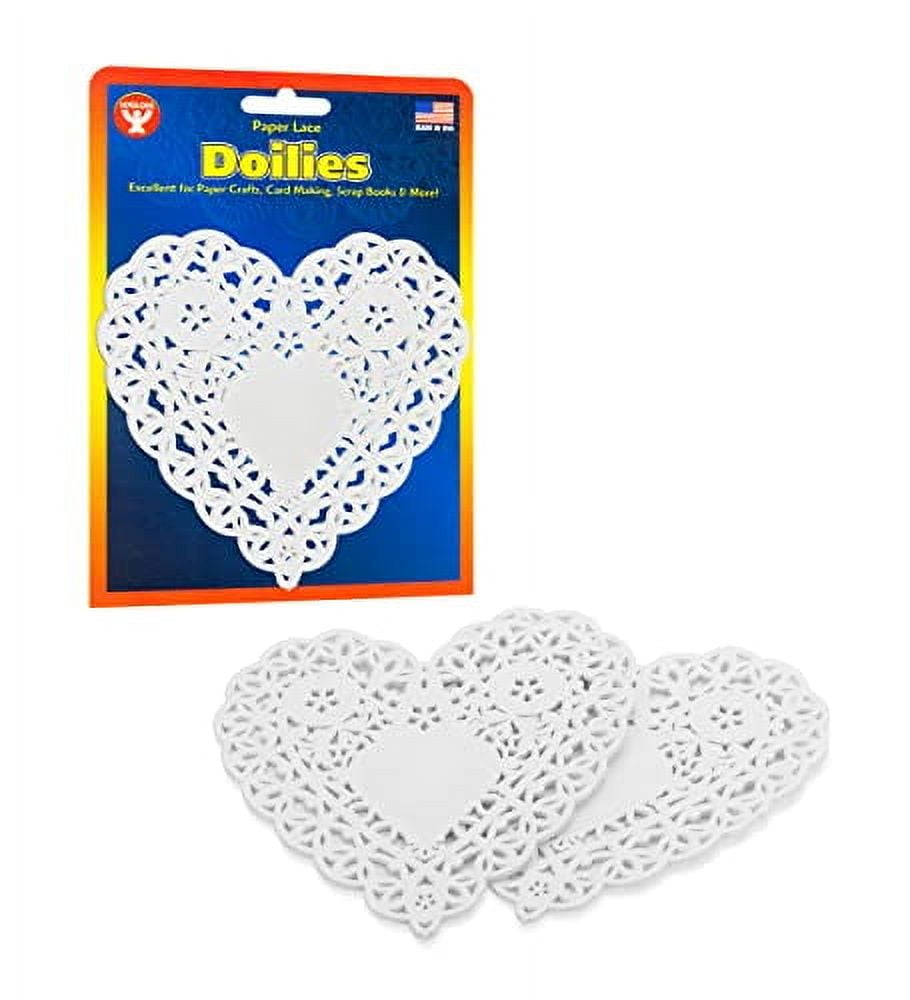 Hygloss Products Heart Paper Doilies, 4" White Lace Doily for ...