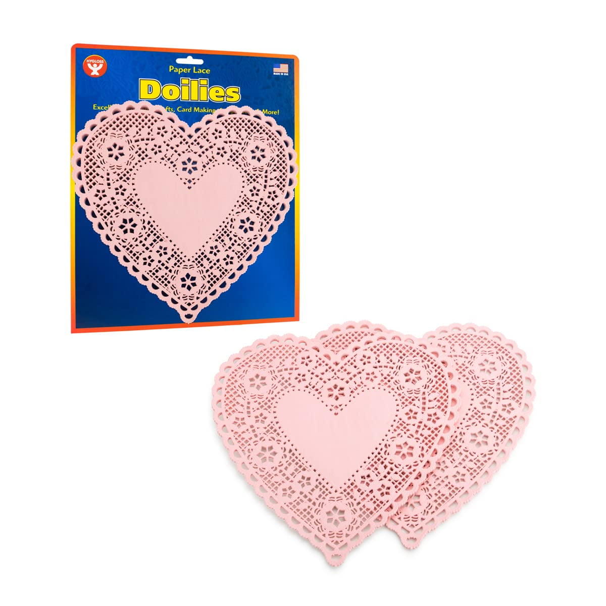 Hygloss Products, Inc 100 Hearts Paper doilies, 8-Inch, Pink, Count ...