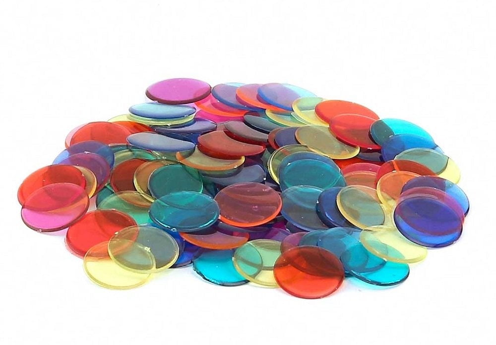 Hygloss Products, Inc 100-pk Chips-Plastic Color Bingo Supplies Discs ...