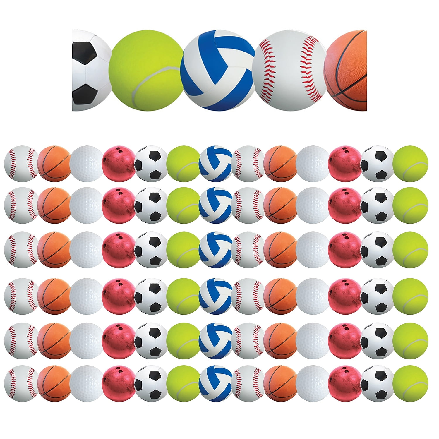 Hygloss Sports Balls Border 36 Feet Per Pack 6 Packs (HYG33616-6 ...