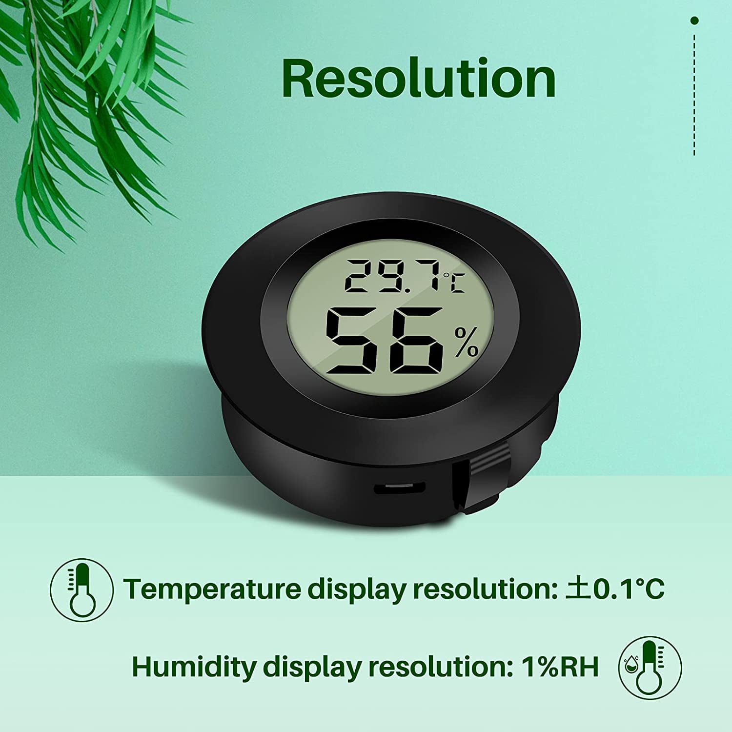 Hygrometer Thermometer Fahrenheit or Celsius Meter Digital LCD Monitor ...