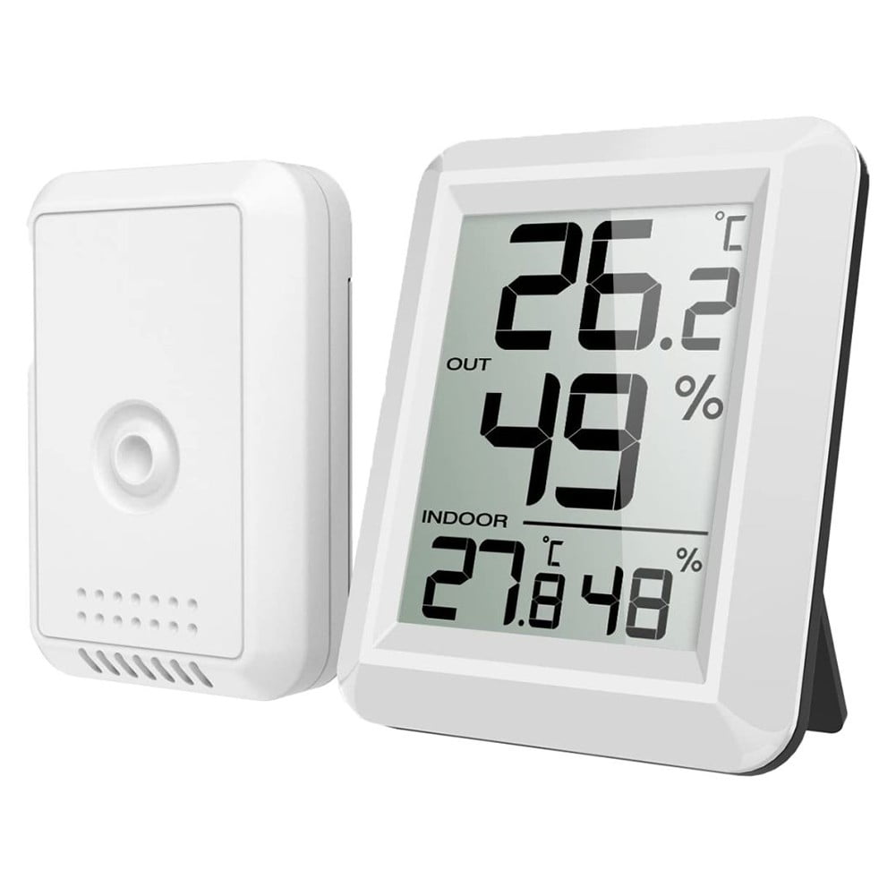 Hygrometer Wireless Thermometer Digital Indoor Outdoor LCD Display ...