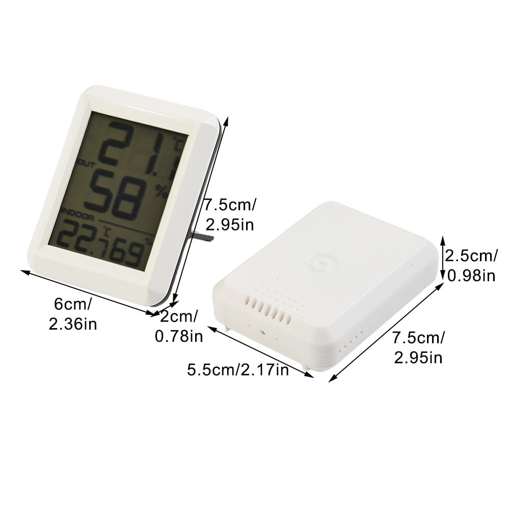 Hygrometer Wireless Thermometer Digital Indoor Outdoor LCD Display ...