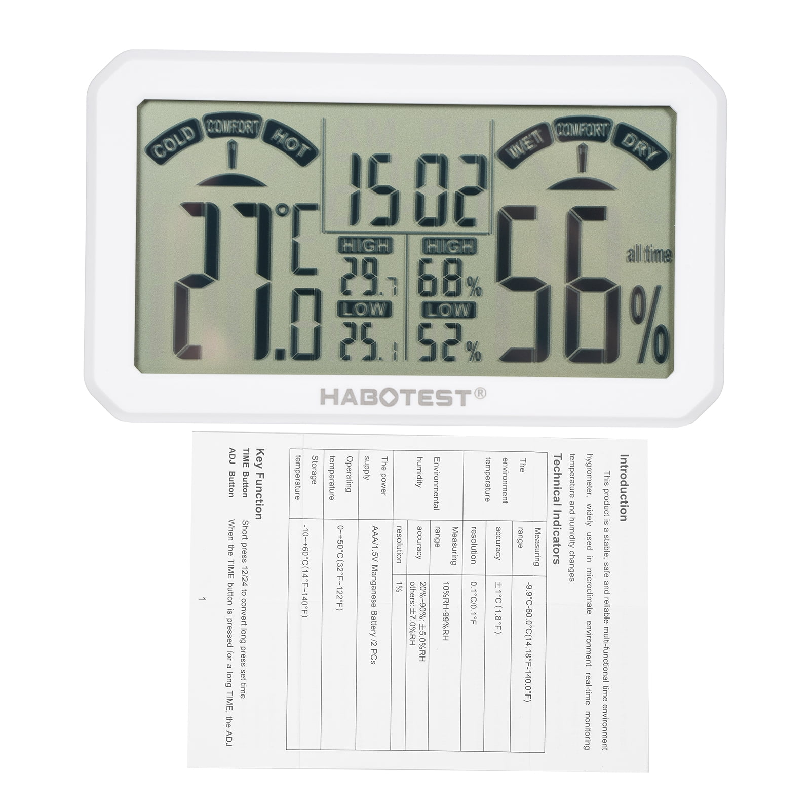 Hygrothermograph,Indoor Meter Room Huiop Temperature And With Stand And ...