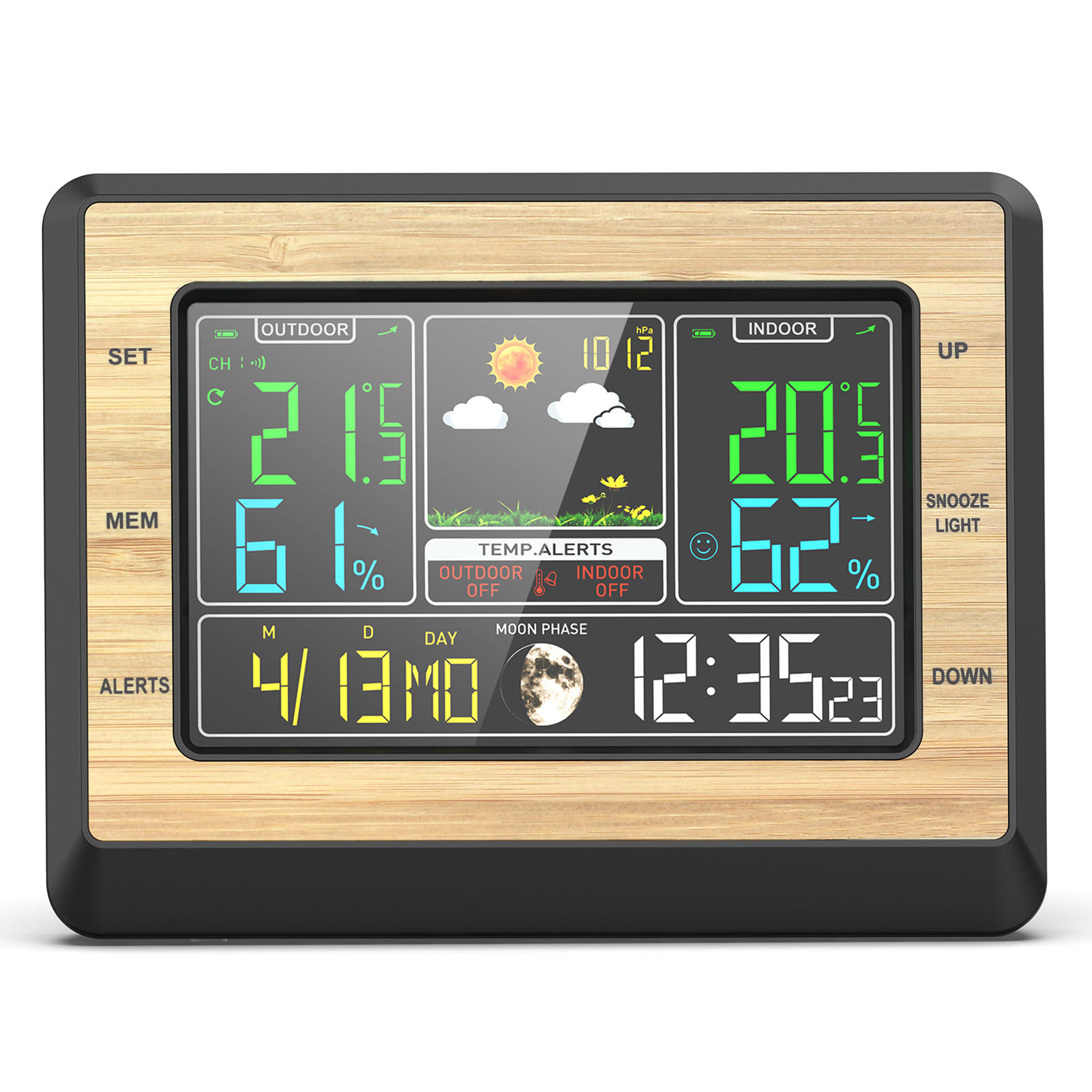 Hygrothermograph,Maiju Date Display Temperature Color Screen Weather ...