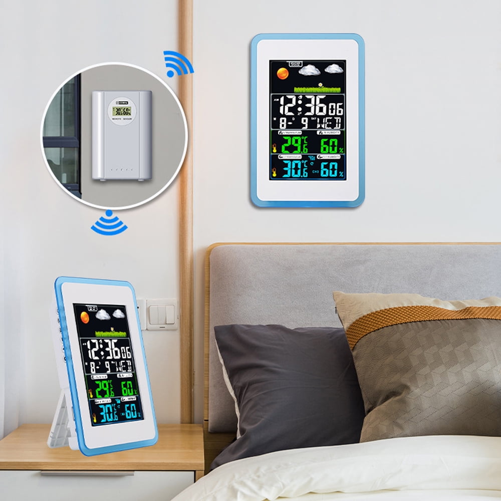 Hygrothermograph,Table Office Clock With Color Display Table Clock ...