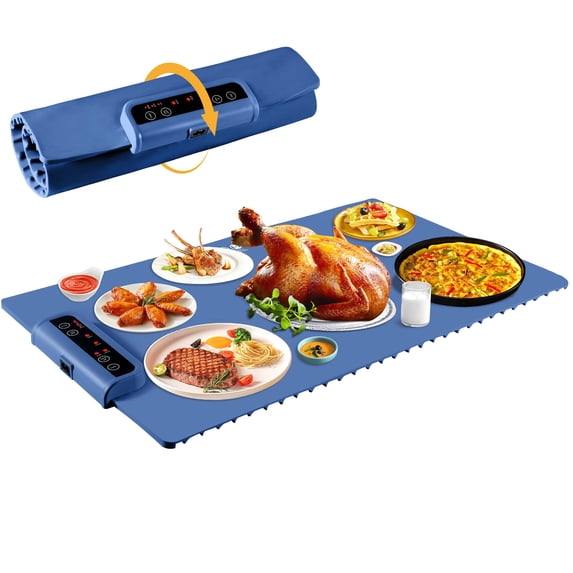 Hyindoor 24"x15" Electric Warming Tray Roll Up Food Warmers with ...