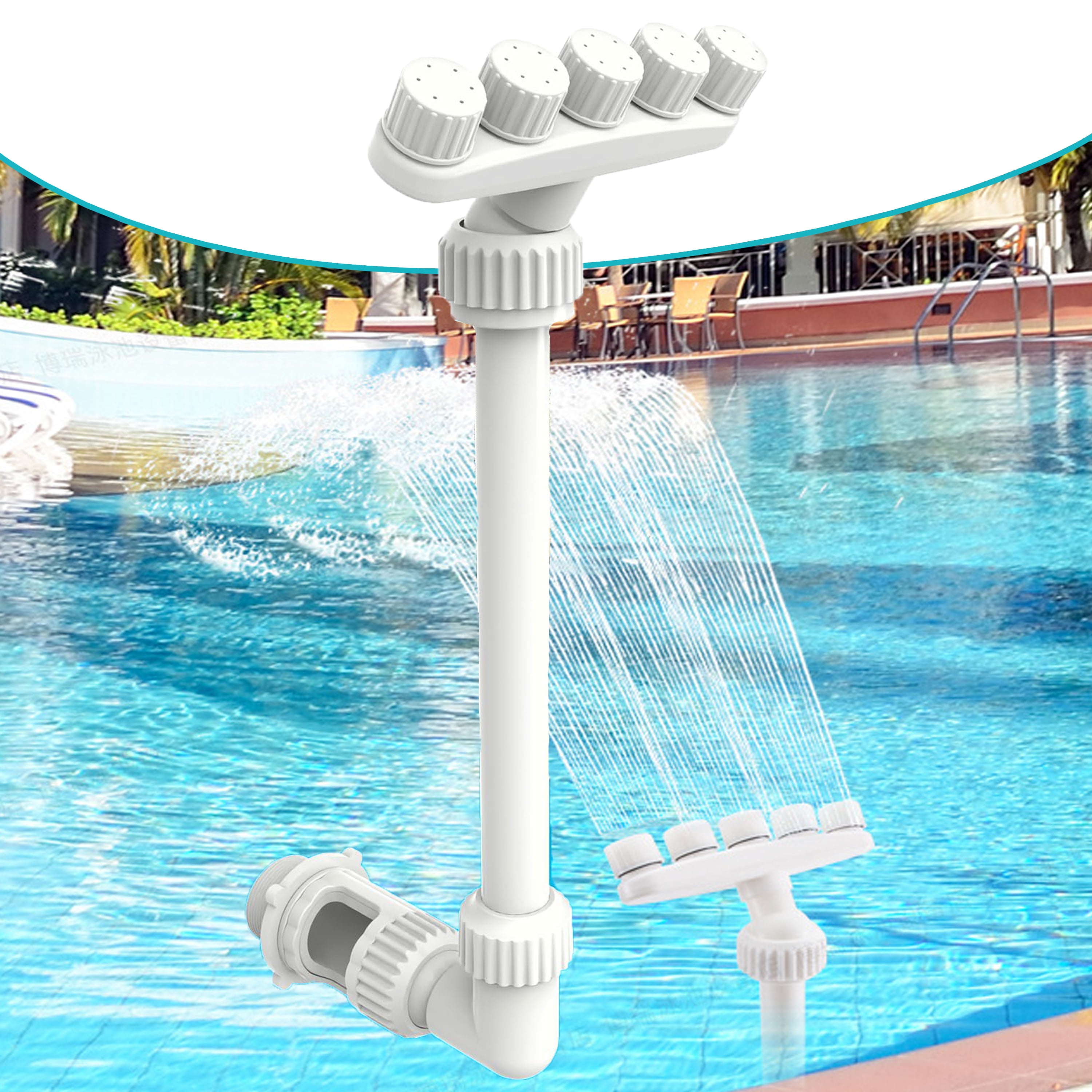 Hyindoor Pool Fountain for Above and In-Ground Pools, Adjustable 5 ...