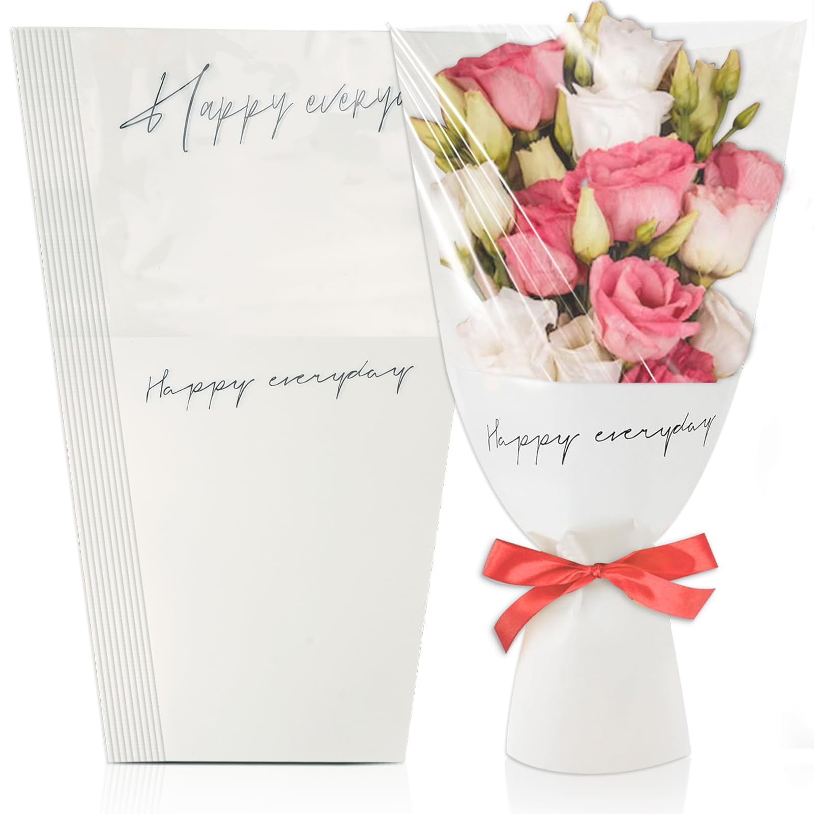Hying 20 Pieces Flower TSF6 Wrapping Bags for Bouquets, Floral Packing ...