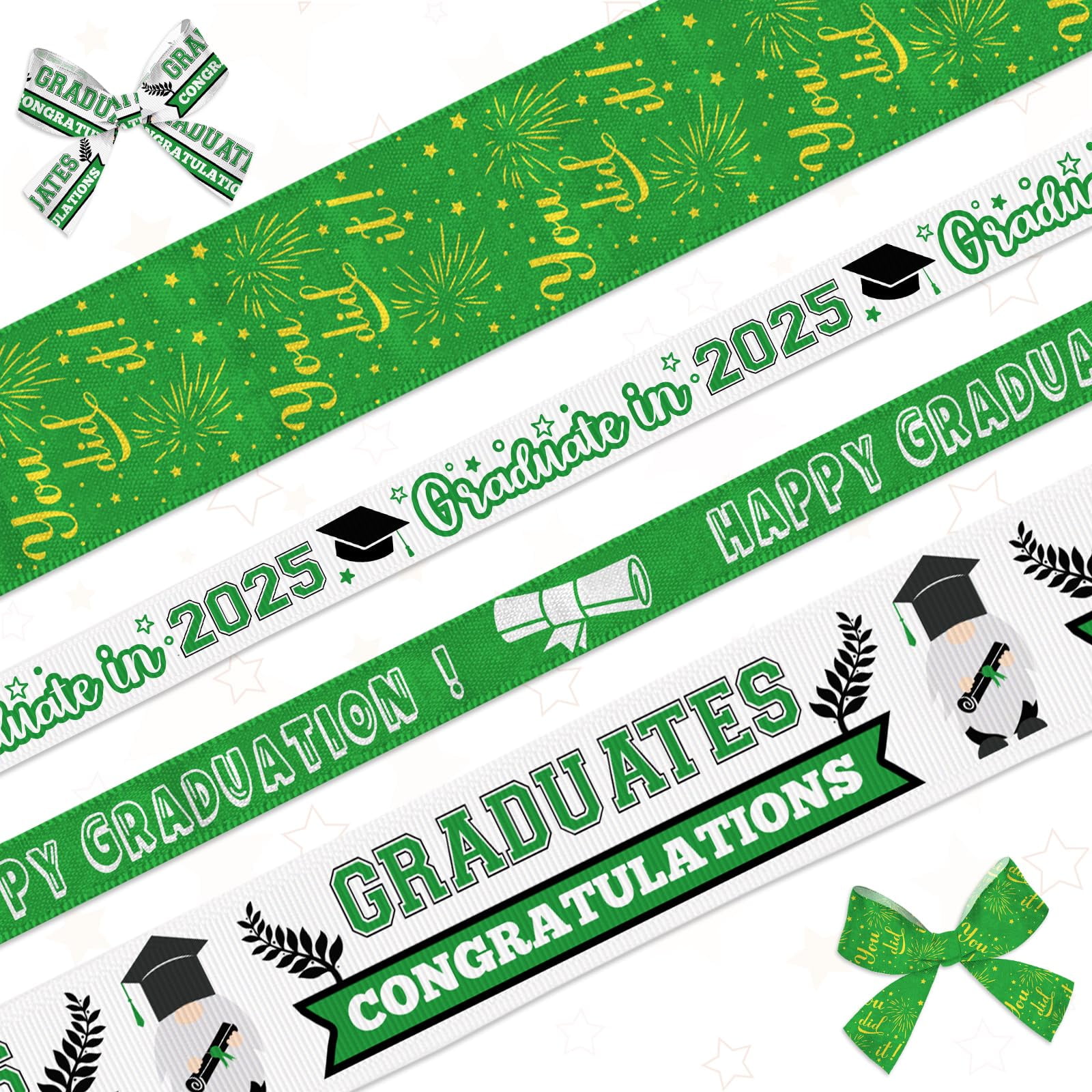 Hying 4 PCS 2025 KEF16 Graduation Ribbons, 1" and 3/8" Width Grosgrain ...