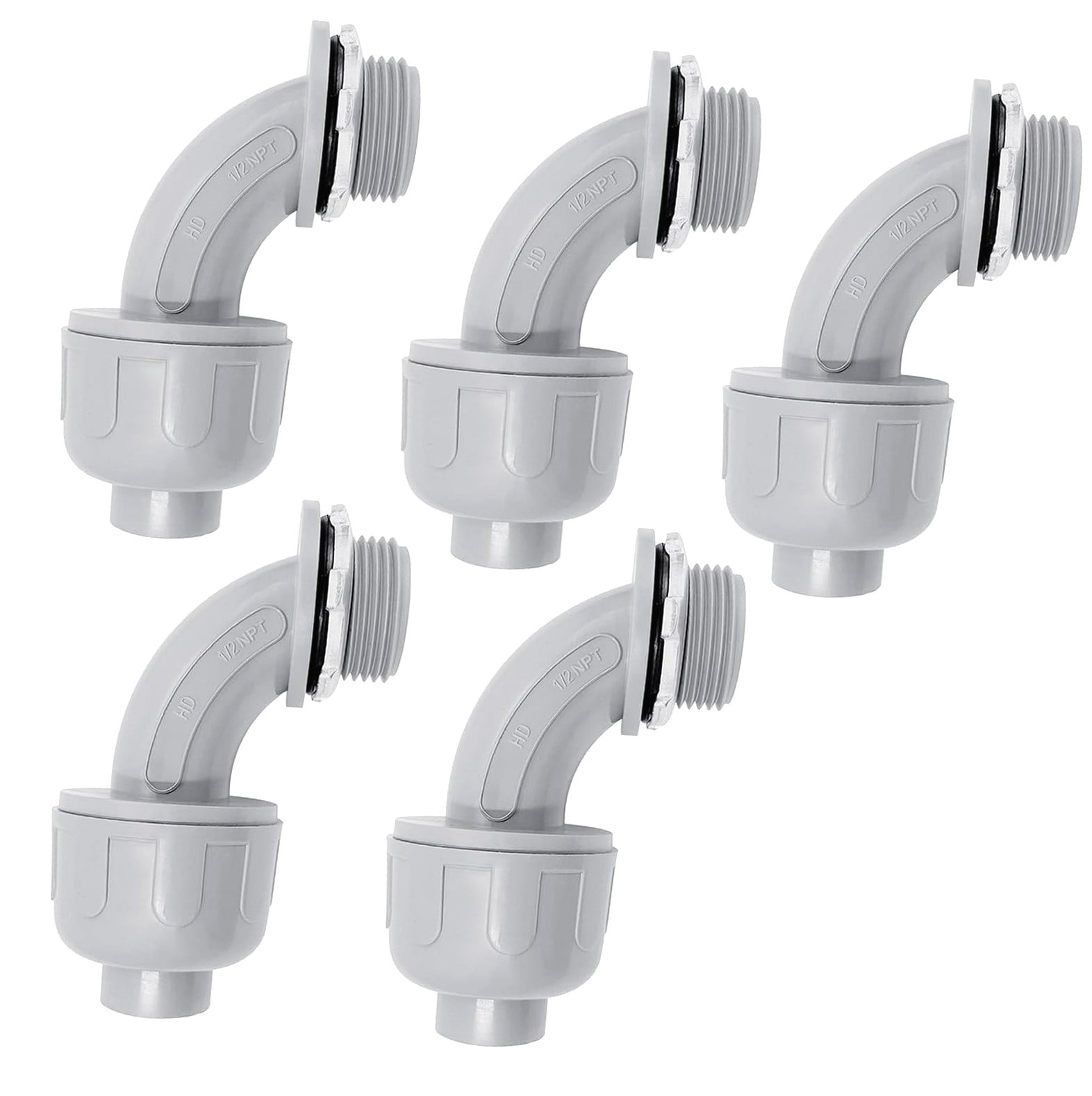 Hyjoy 1/2 Inch Liquid Tight Connector - 5 Pack Electrical Conduit ...