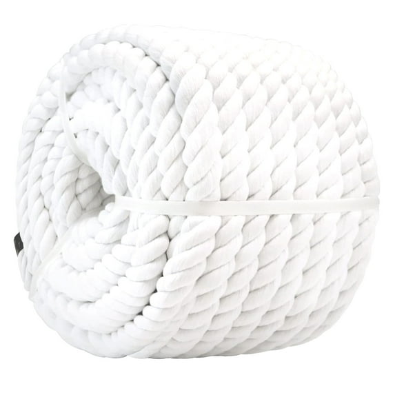 Hyjoy 1 Inch 100 Feet White Rope Triple Twisted Rope for Landscaping ...