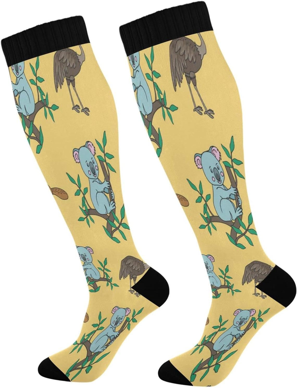 Hyjoy 1 Pair s Sloth with Animals Compression Socks for Women Men Knee ...