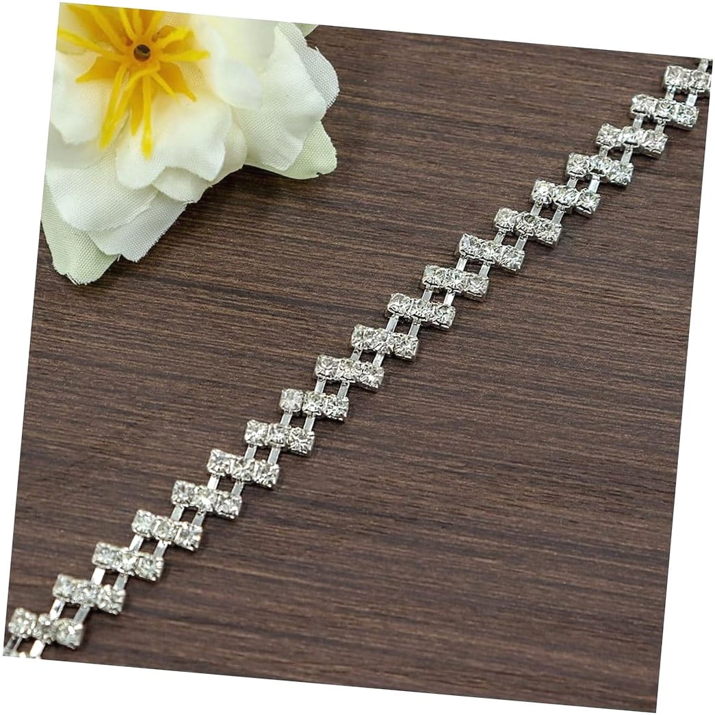 Hyjoy 1 Yard Rhinestone Chain Applique Sewing Embellishments for Dress ...