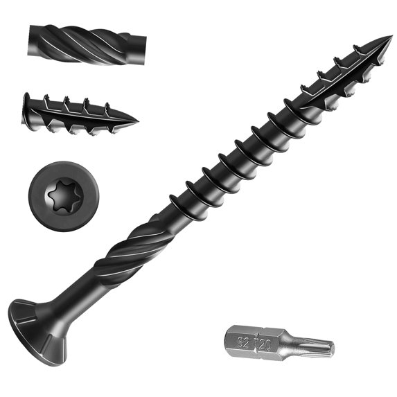 Hyjoy #10 * 2-1/2" Deck Screws, (80 pieces) 1 lb. Exterior Wood Screws ...