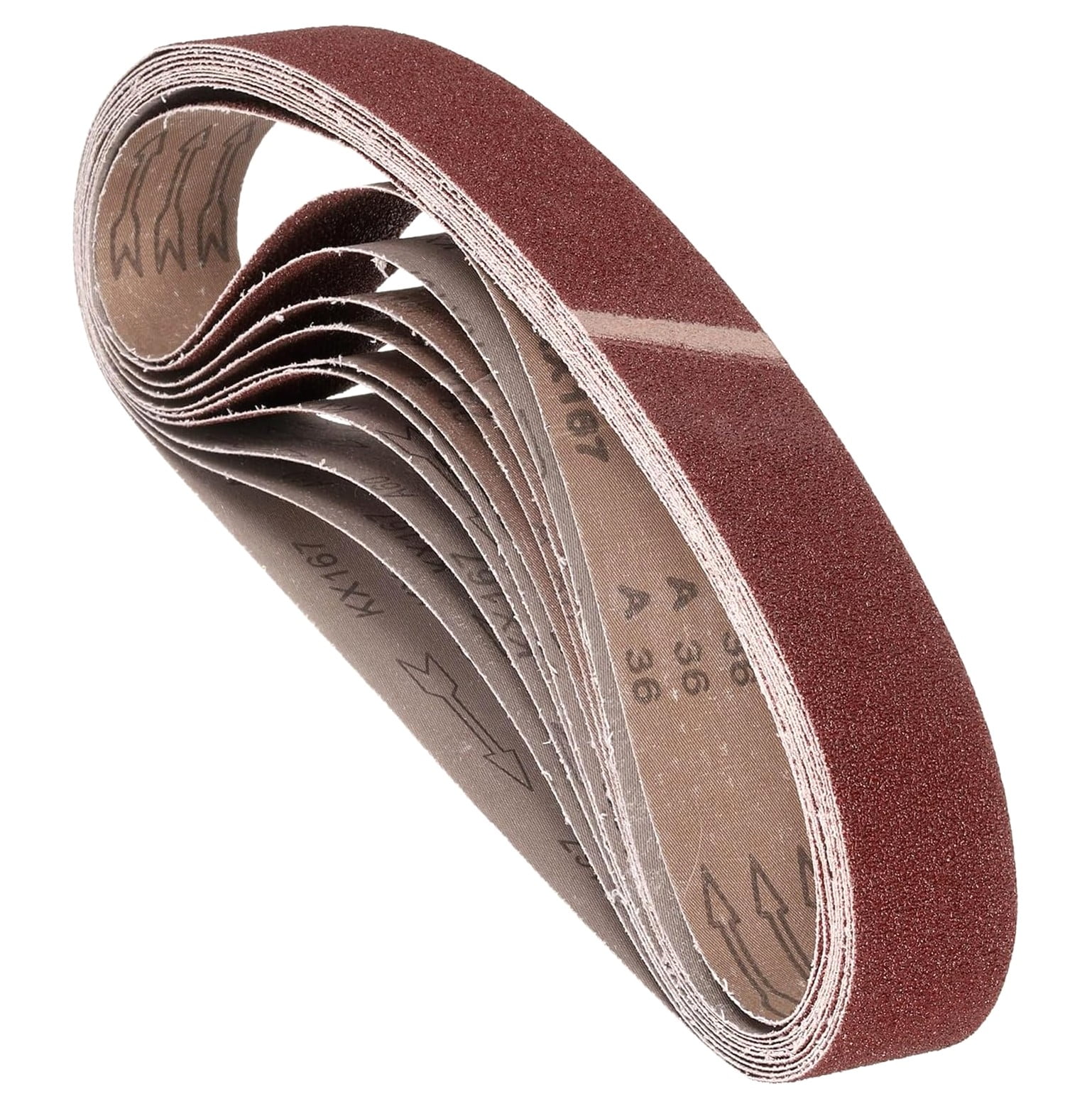 Hyjoy 10 Pcs 1-1/2 30 Inch 36 Grit Aluminum Abrasive Sandpaper for Belt ...