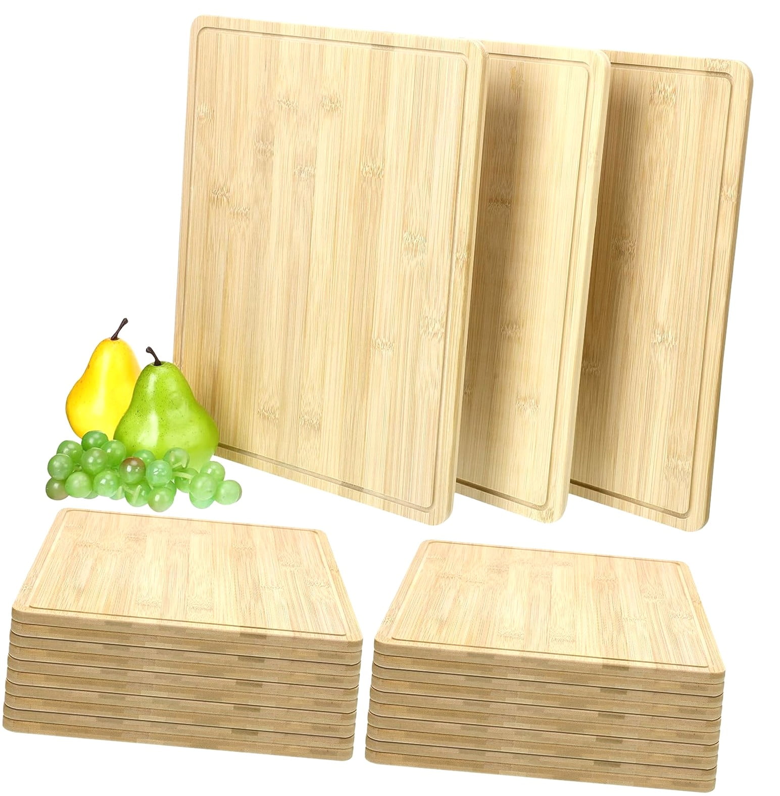 Hyjoy 10 Pieces Boards Set Chopping Bulk Wooden Thick Sturdy Chopping ...