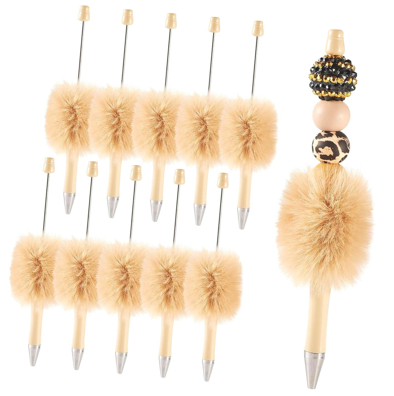 Hyjoy 10 Pieces Fluffy Beadable , DIY Cute Fuzzy Pom Pom Pen with Plush ...