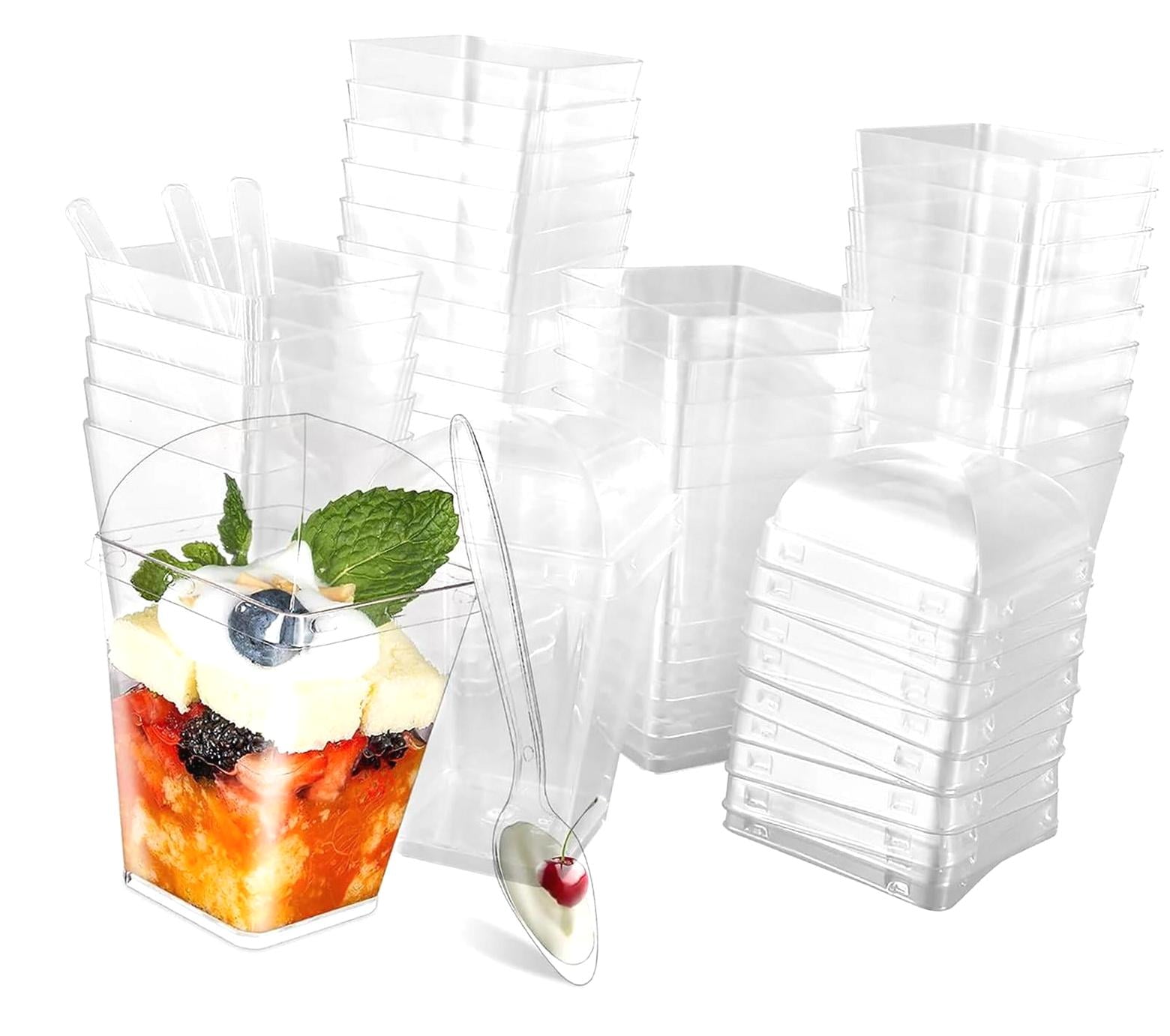 Hyjoy 100 Pack Dessert Cups with and Spoons 5 oz Yogurt Parfait Cups ...
