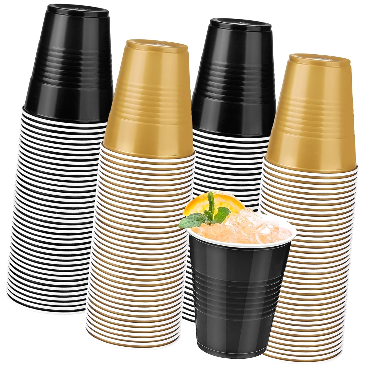 Hyjoy 100 Pack Plastic Cups 12 Ounce Drinking Party Cups Bulk Party ...