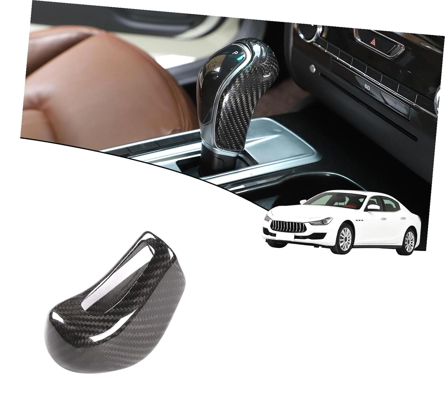 Hyjoy 100% Real Carbon Fiber Gear Shift Knob Cover for Maserati Levante ...