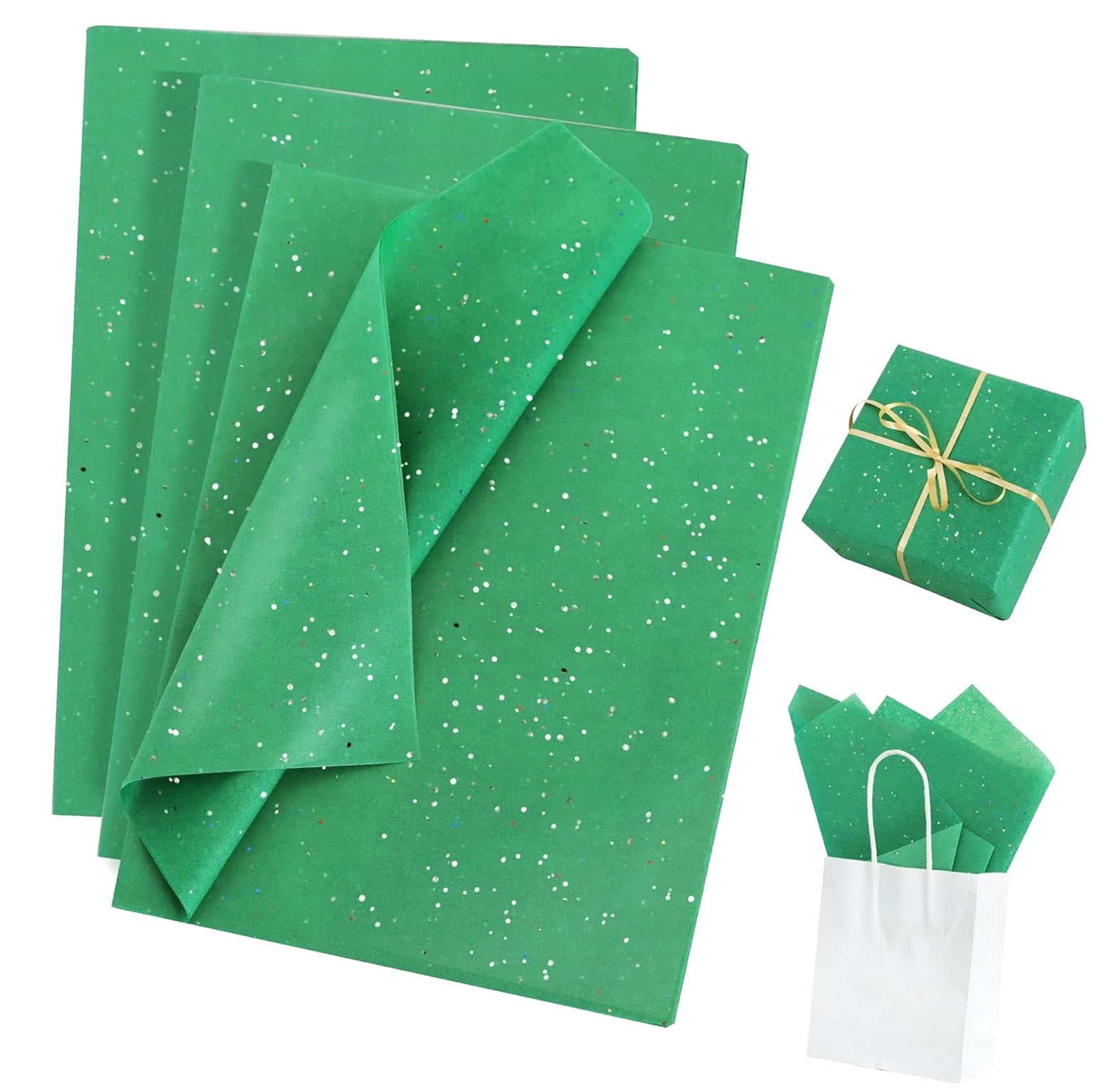 Hyjoy 100 Sheets Dark Glitter Tissue Paper Bulk, Sparkle Tissue Paper ...