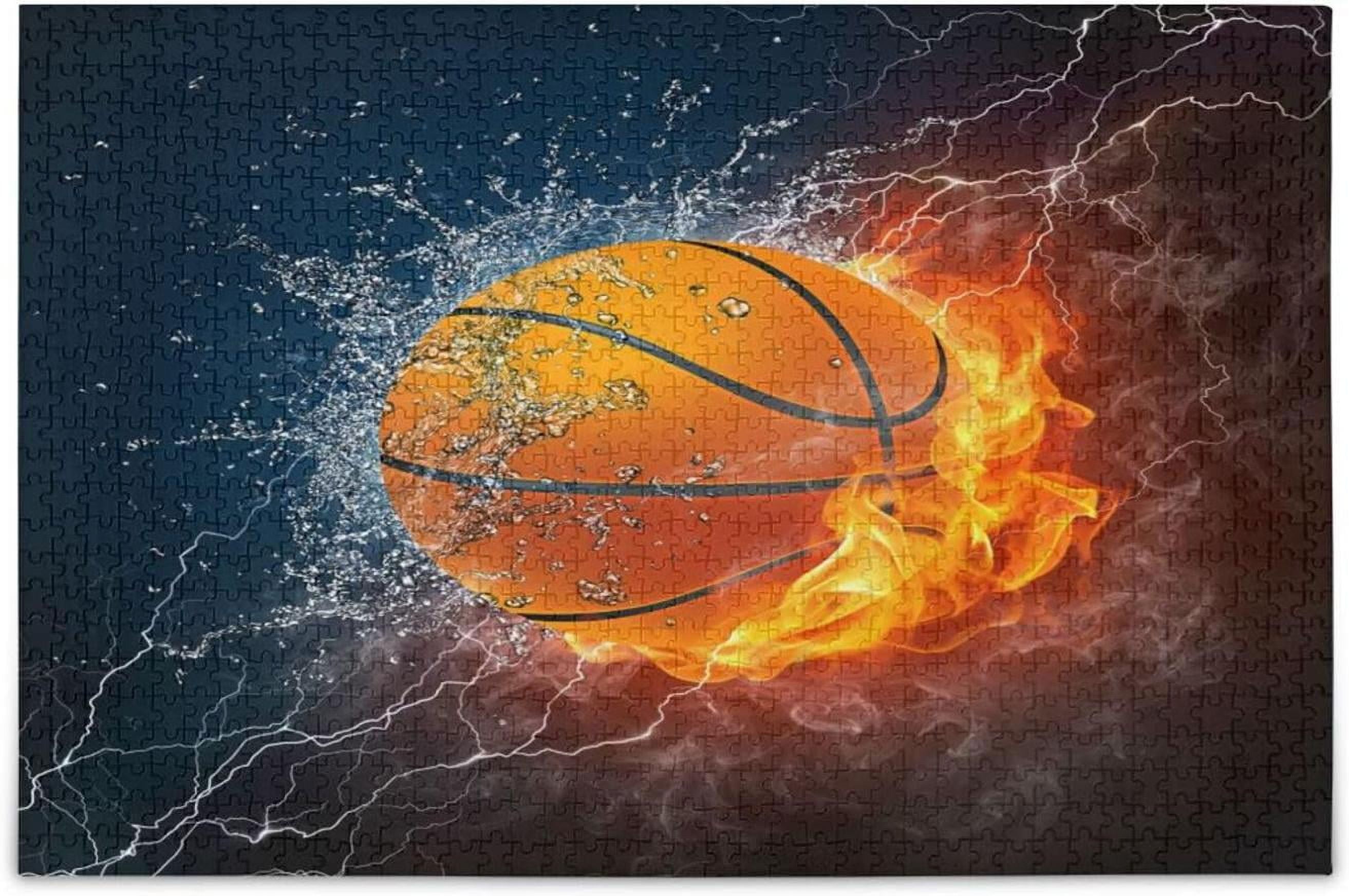 Hyjoy 1000Pcs Jigsaw Puzzles Basketball in Fire and Water Adult ...