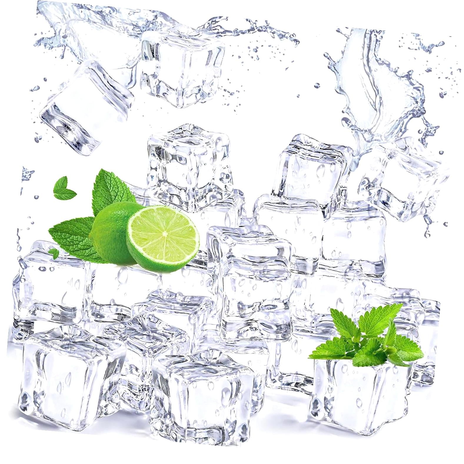 Hyjoy 100PCS Clear Fake Ice Cubes, Acrylic Decorative Ice Cubes for ...
