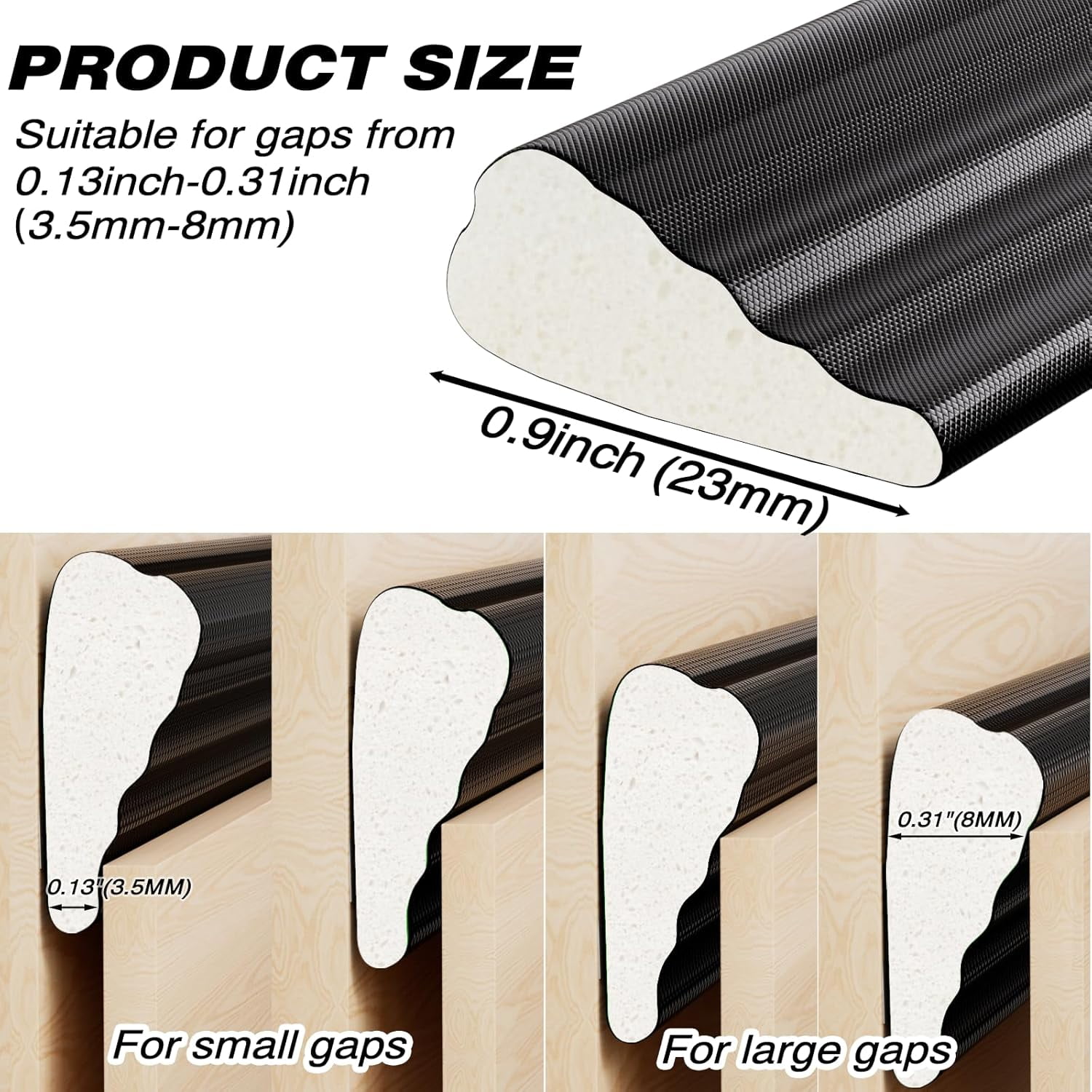 Hyjoy 118 Inch -Shape Weather Stripping for Door Seal, Foam Anti ...