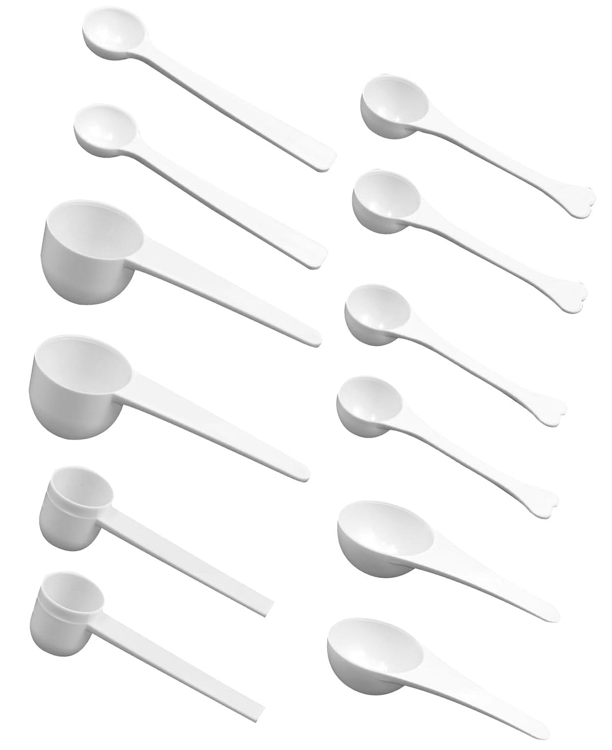 Hyjoy 12 PCS Tablespoon Scoops Set (1g/2.5g/5g/10g/15g) for Coffee ...