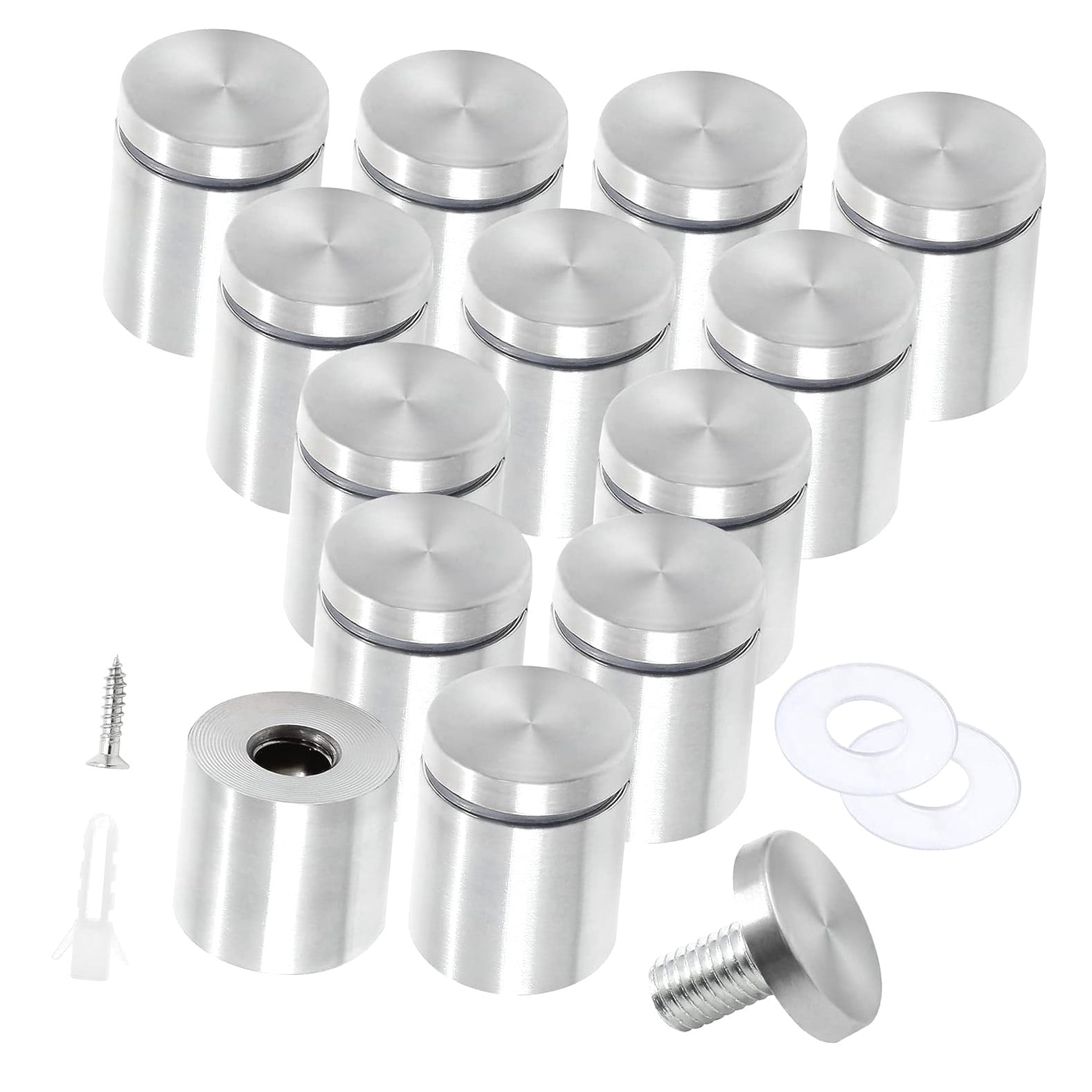 Hyjoy 12 Pcs 1" 1-1/5" Steel Standoff Screws, Wall Sign Standoff ...