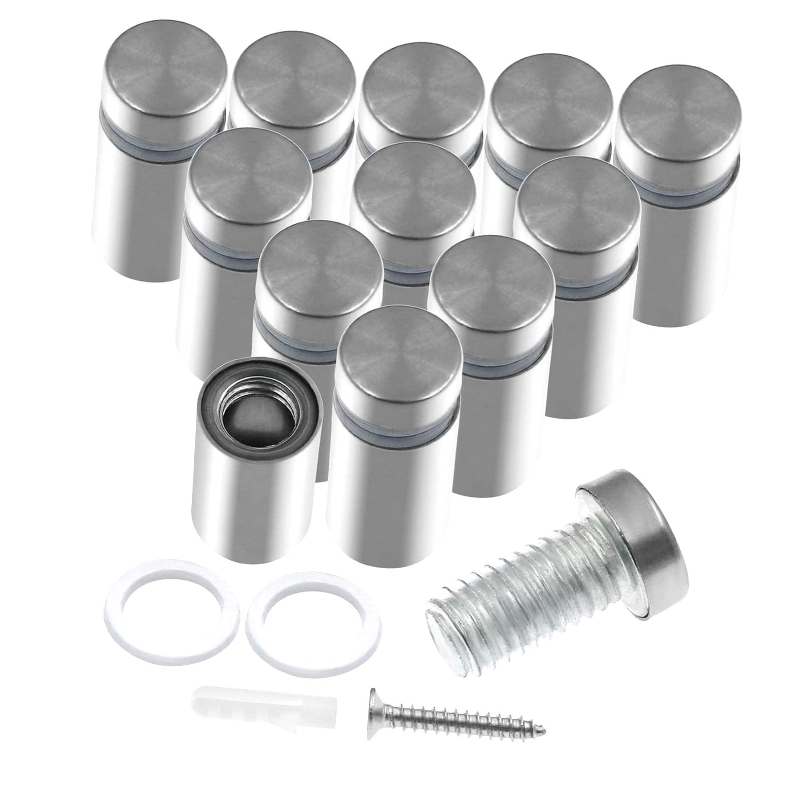 Hyjoy 12 Pcs 1/2" 1" Steel Standoff Screws, Wall Sign Standoff ...