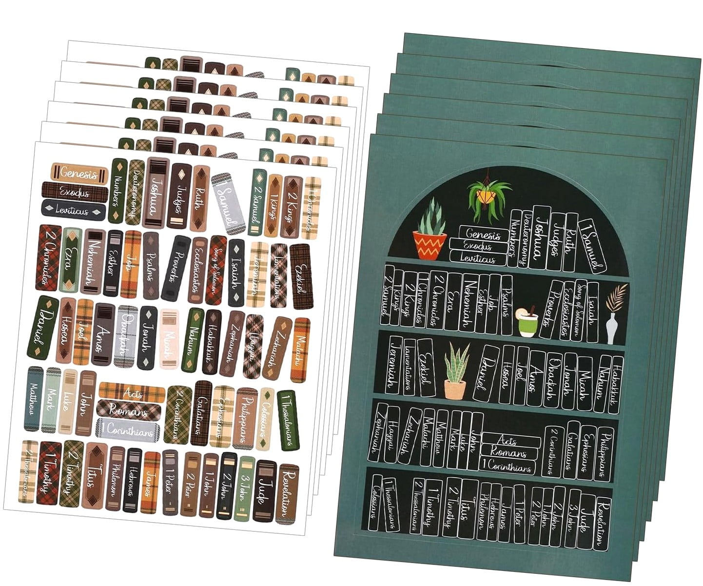 Hyjoy 12-Piece Bible Reading Tracker Stickers, Bible Bookshelf Labels ...