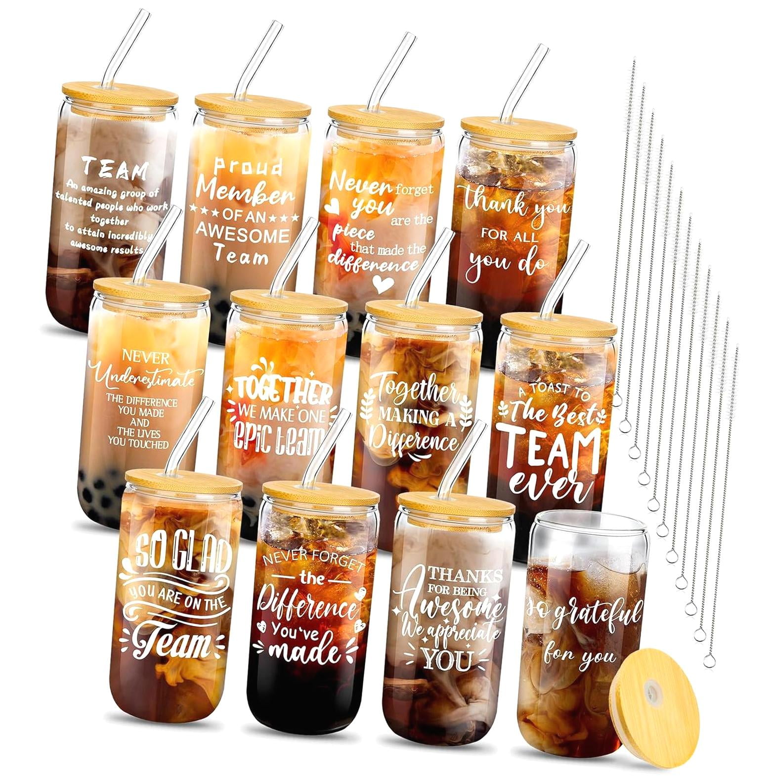 Hyjoy 12 Set Appreciation for Employee CNA Appreciation Week Thank You Glass Cups for Staff ...