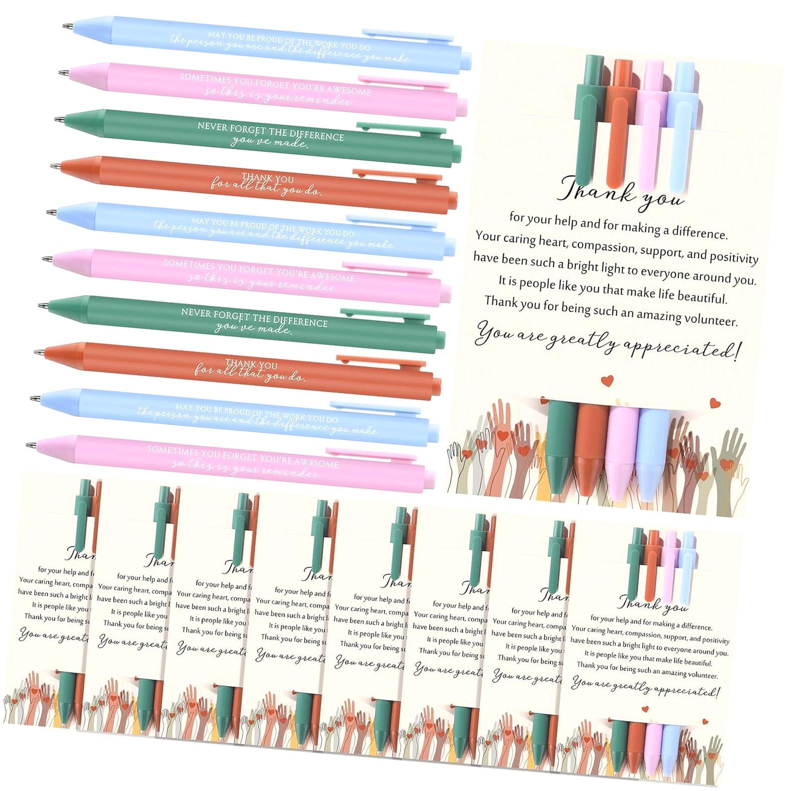 Hyjoy 12 Sets Volunteer Appreciation Pen Bulk Inspirational Quotes with ...