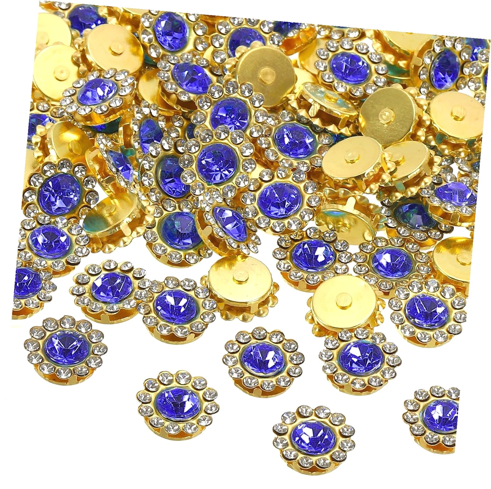 Hyjoy 12 mm Claw Sew Pearls Rhinestones,100Pcs Crystals Metal Base Claw ...