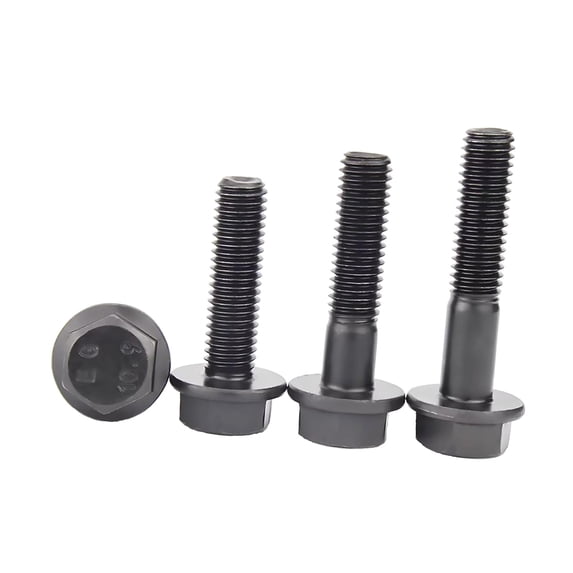 Hyjoy 12Pcs M8 45mm Flanged Hex Bolts, Flange Hexagon Screws, Half ...