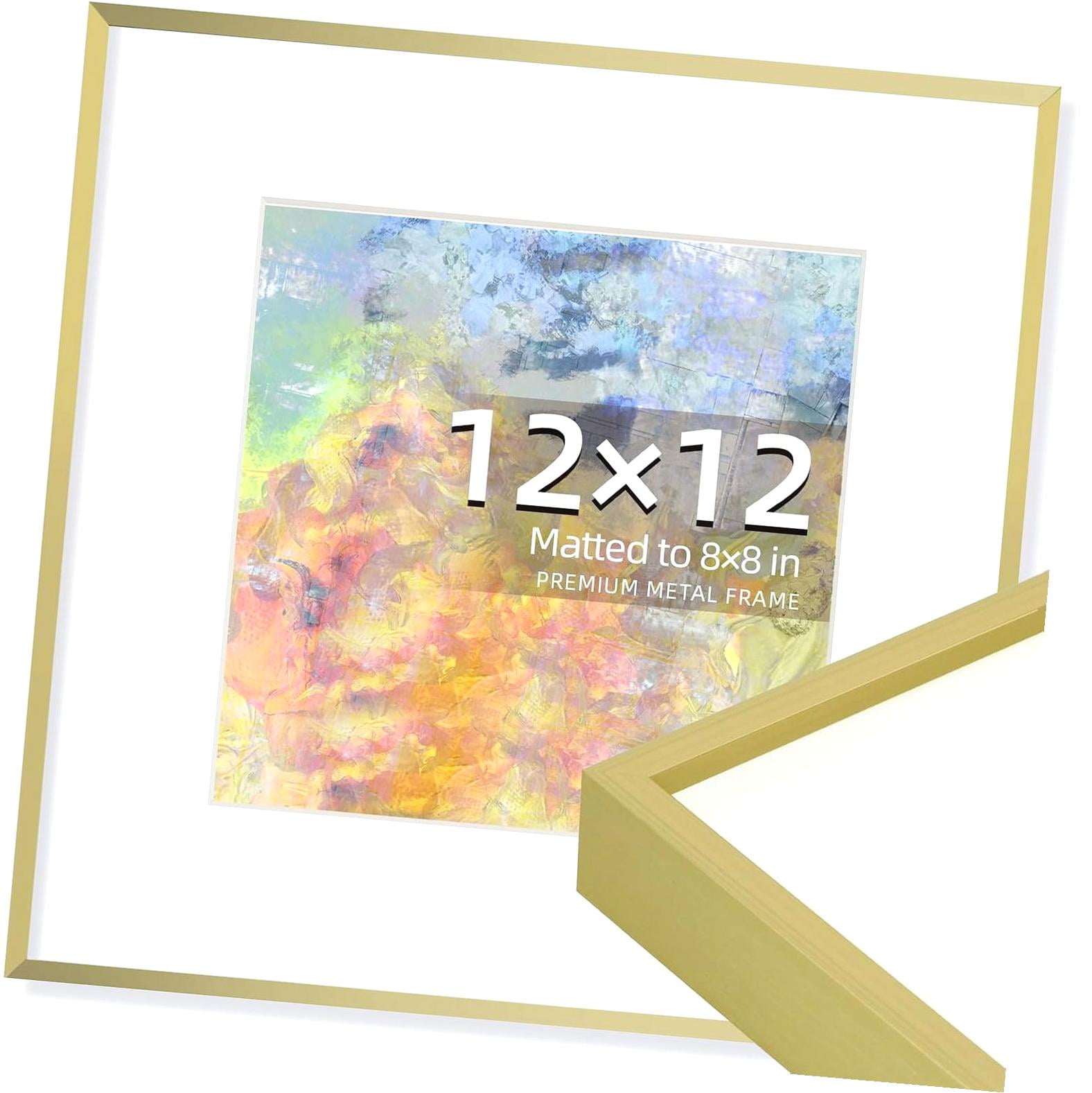 Hyjoy 12X12 Photo Frame, Exhibit Poster 8X8 With Mat or 12X12 Without ...