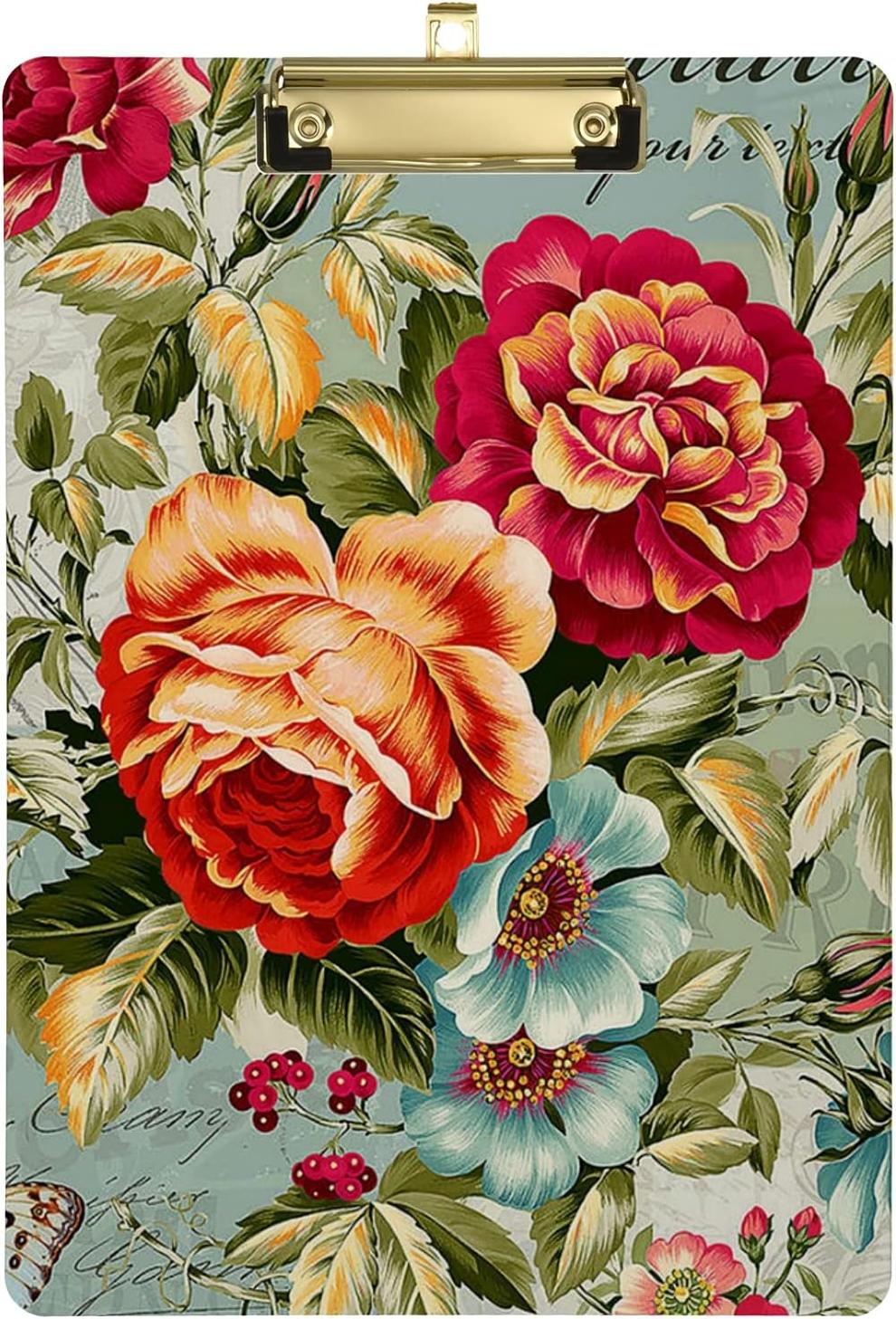 Hyjoy 12x9in Rose Flower Clipboard A4 Size Standard Size Clipboards ...
