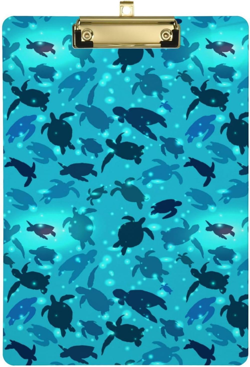 Hyjoy 12x9in Sea Turtle Clipboard, Acrylic Standard A4 Letter Size Clip ...