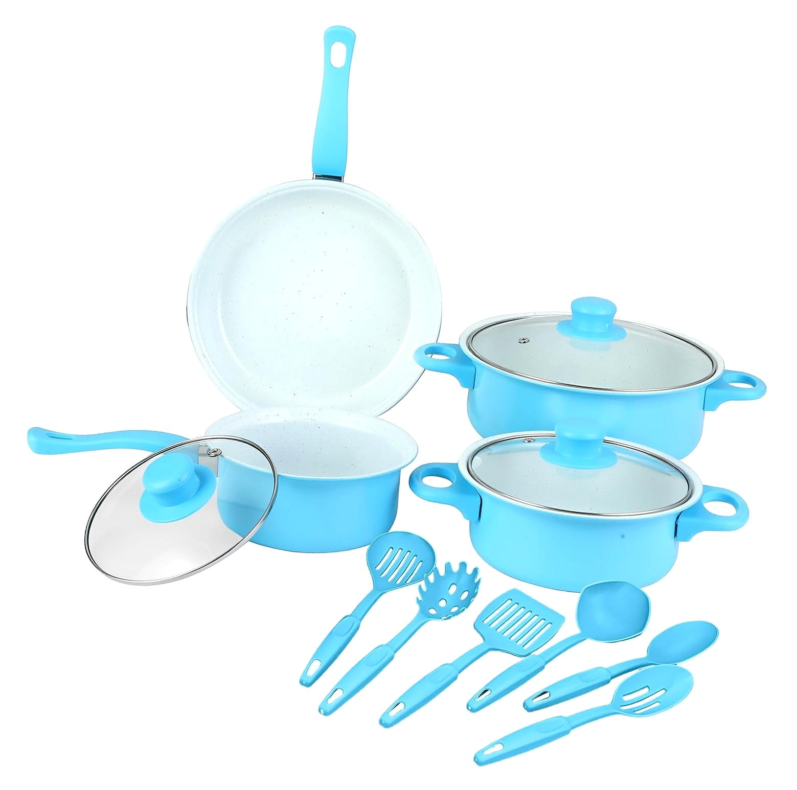 Hyjoy 13-Piece Cookware Set, Iron Pots And Pans Set With -Resistant ...