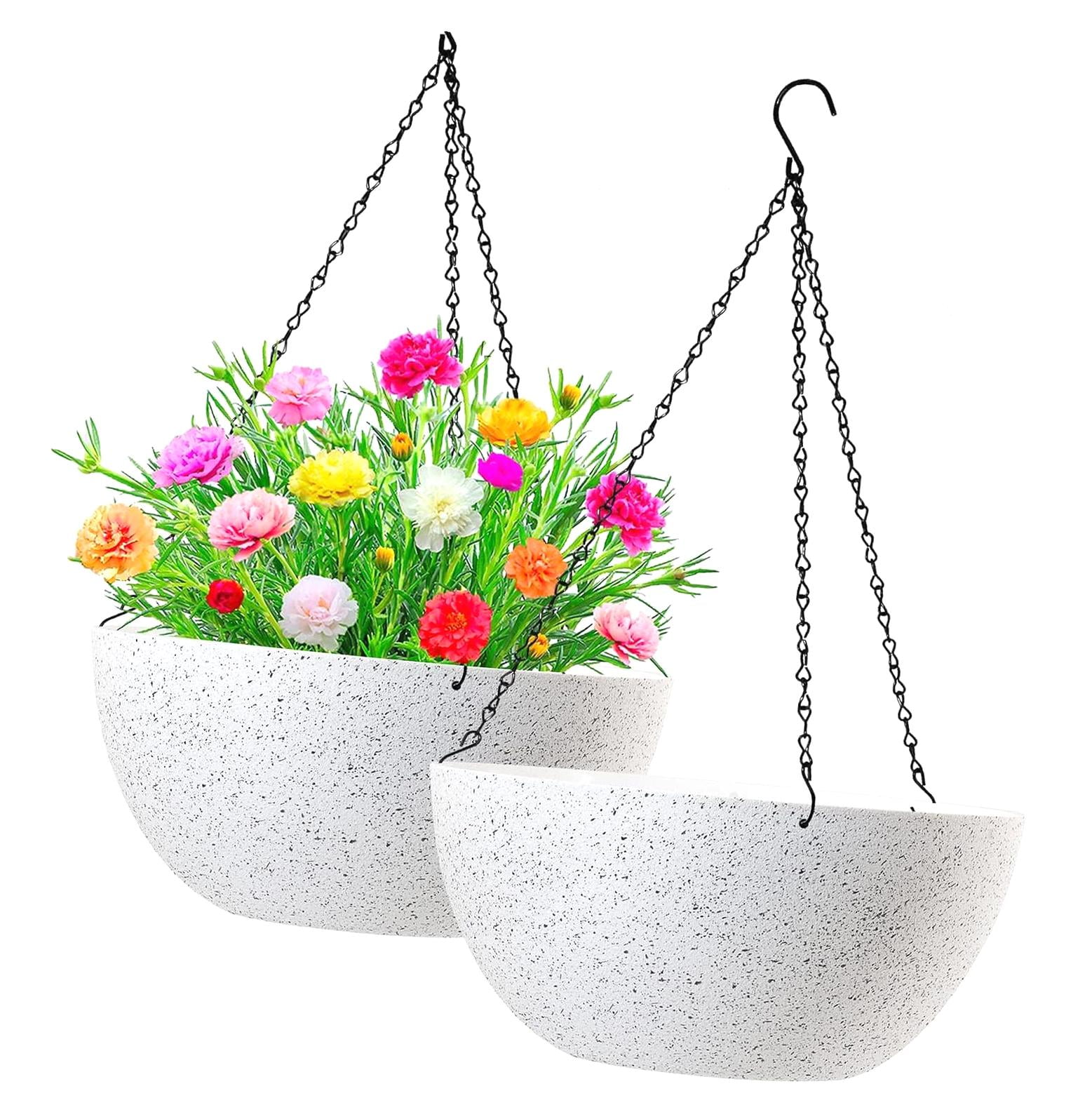 Hyjoy 13 inch Pair of Large Hanging Planters for Indoor Flora ...