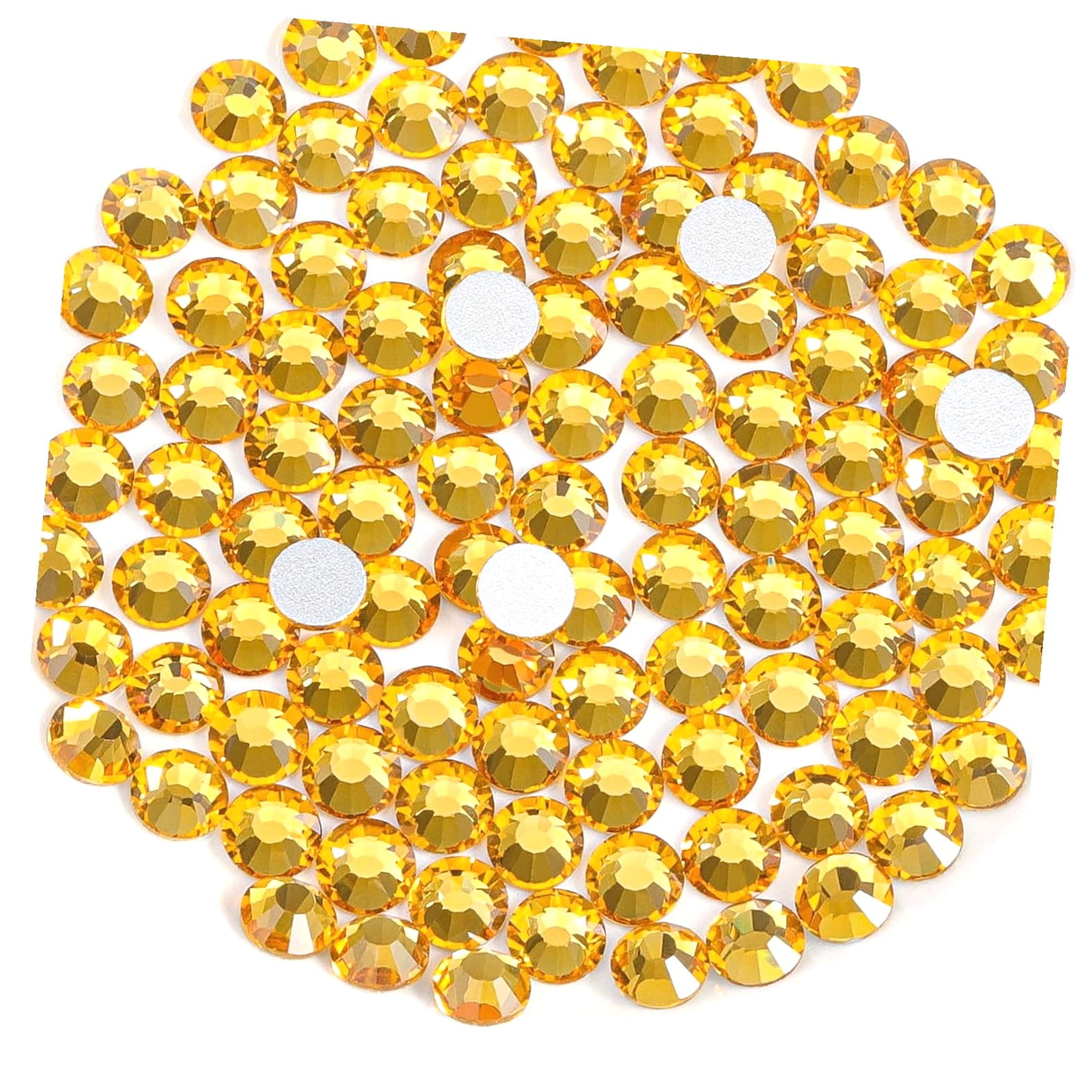 Hyjoy 1440pcs Flat Back Rhinestones Round for Nail and Craft Glue Fix ...