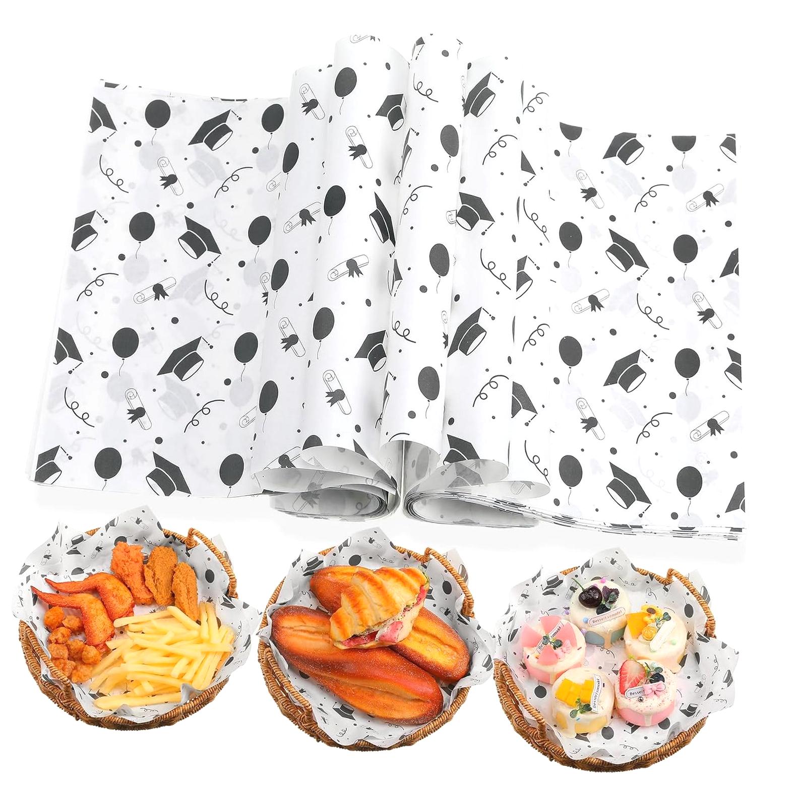 Hyjoy 150 Pcs Graduation Wax Paper for Food Burger Sandwich Wrapping ...