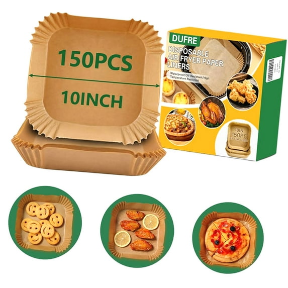 Hyjoy 150Pcs Air Fryer Paper Liners 10 INCH [7-12 QT] Parchment Paper ...