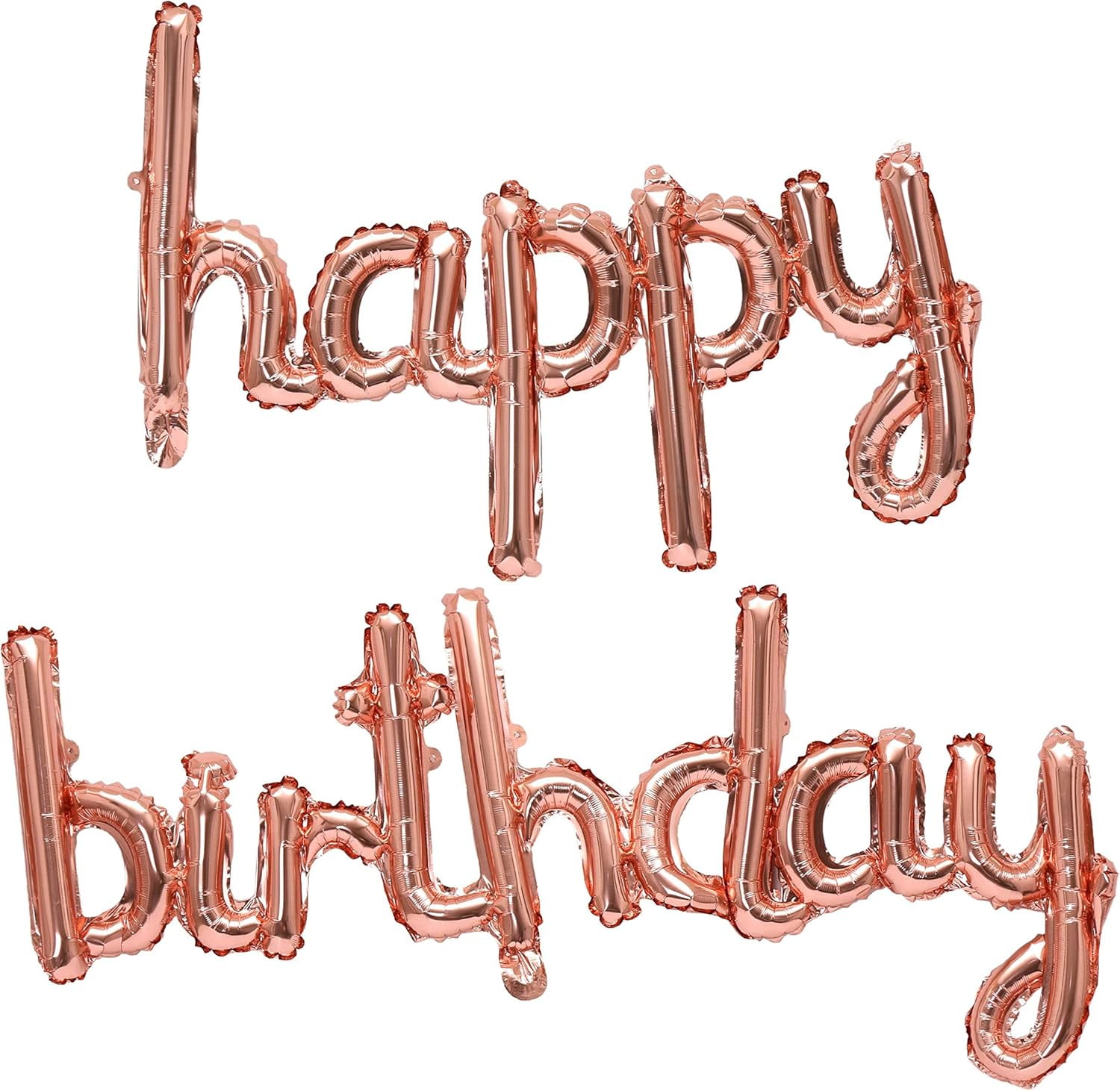 Hyjoy 16 Inch Hanging Birthday Banners 3D Silver Foil Cursive Script ...