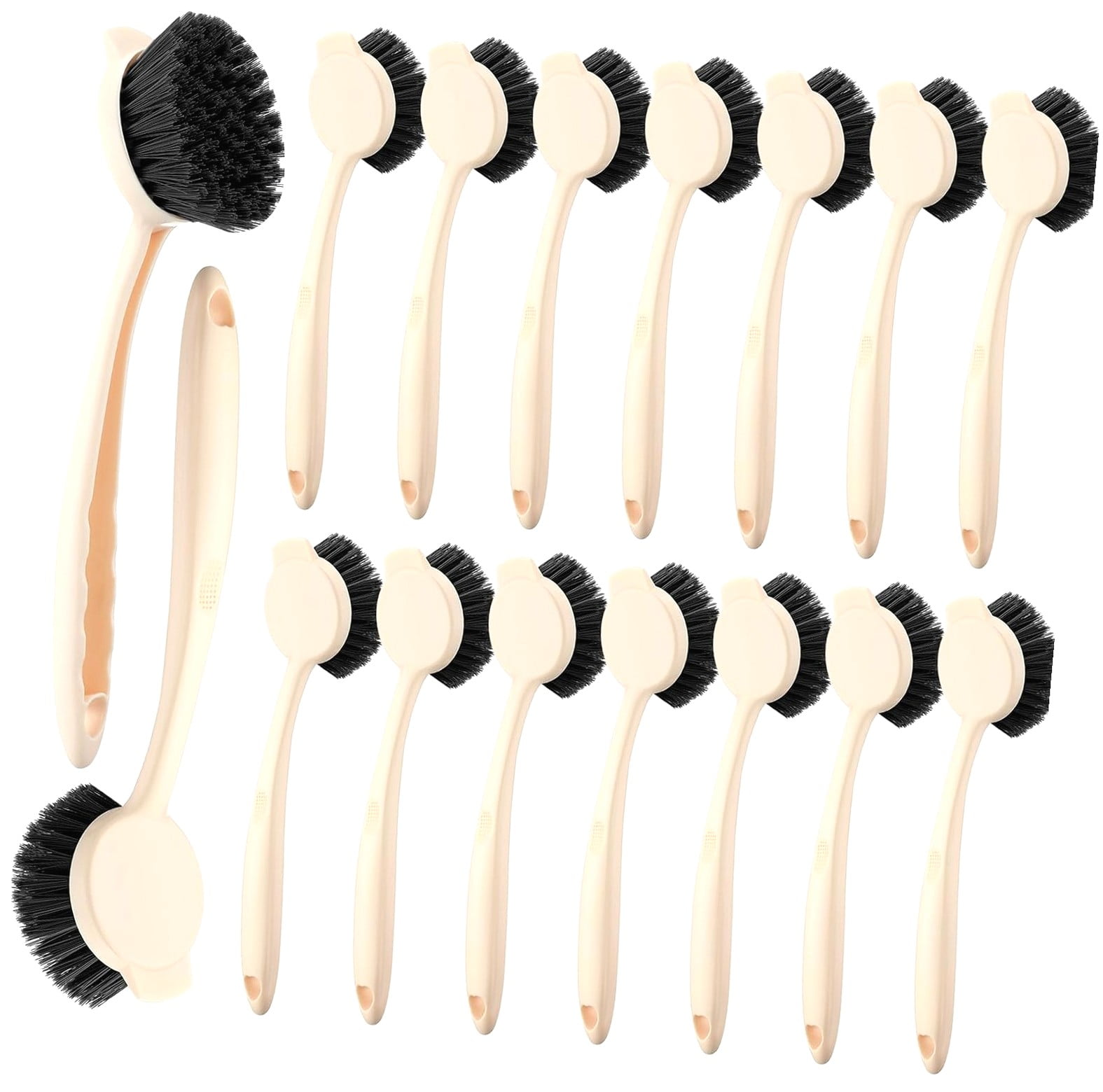 Hyjoy 16-Piece Dish Scrubber Set with Handle, Built-in Scraper, Stiff ...