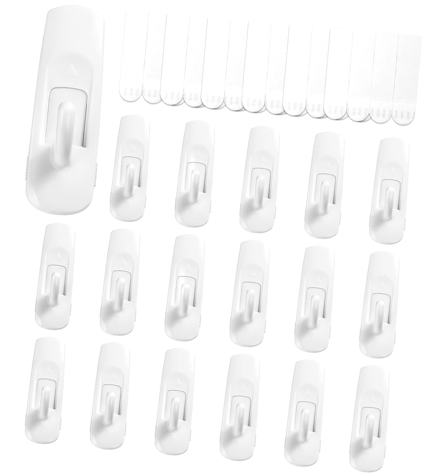 Hyjoy 18 Medium + 24 Removable Strips, White Utility , with Adhesive ...