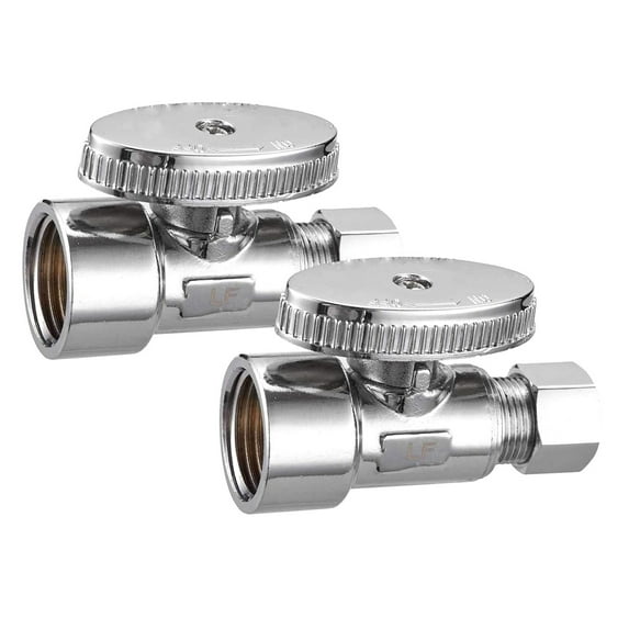 Hyjoy 2 Pack 1/2 Inch FIP 3/8 Inch OD Compression Quarter Turn Straight ...