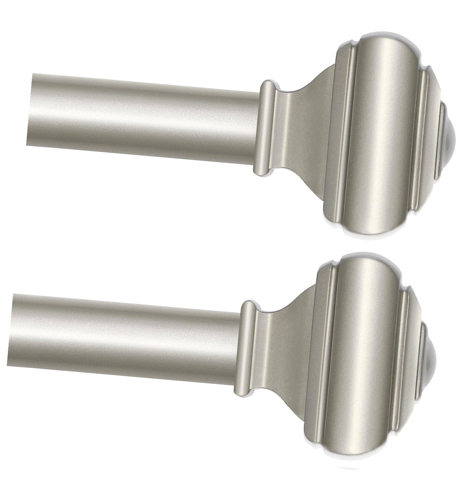 Hyjoy 2 Pack Curtain Rods for , 7/8 inch Silver Curtain Poles 32 to 58 ...